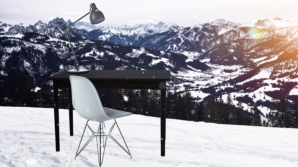 Create your own wintersetting in the office - SnowBox - Sneeuwwinkel.nl