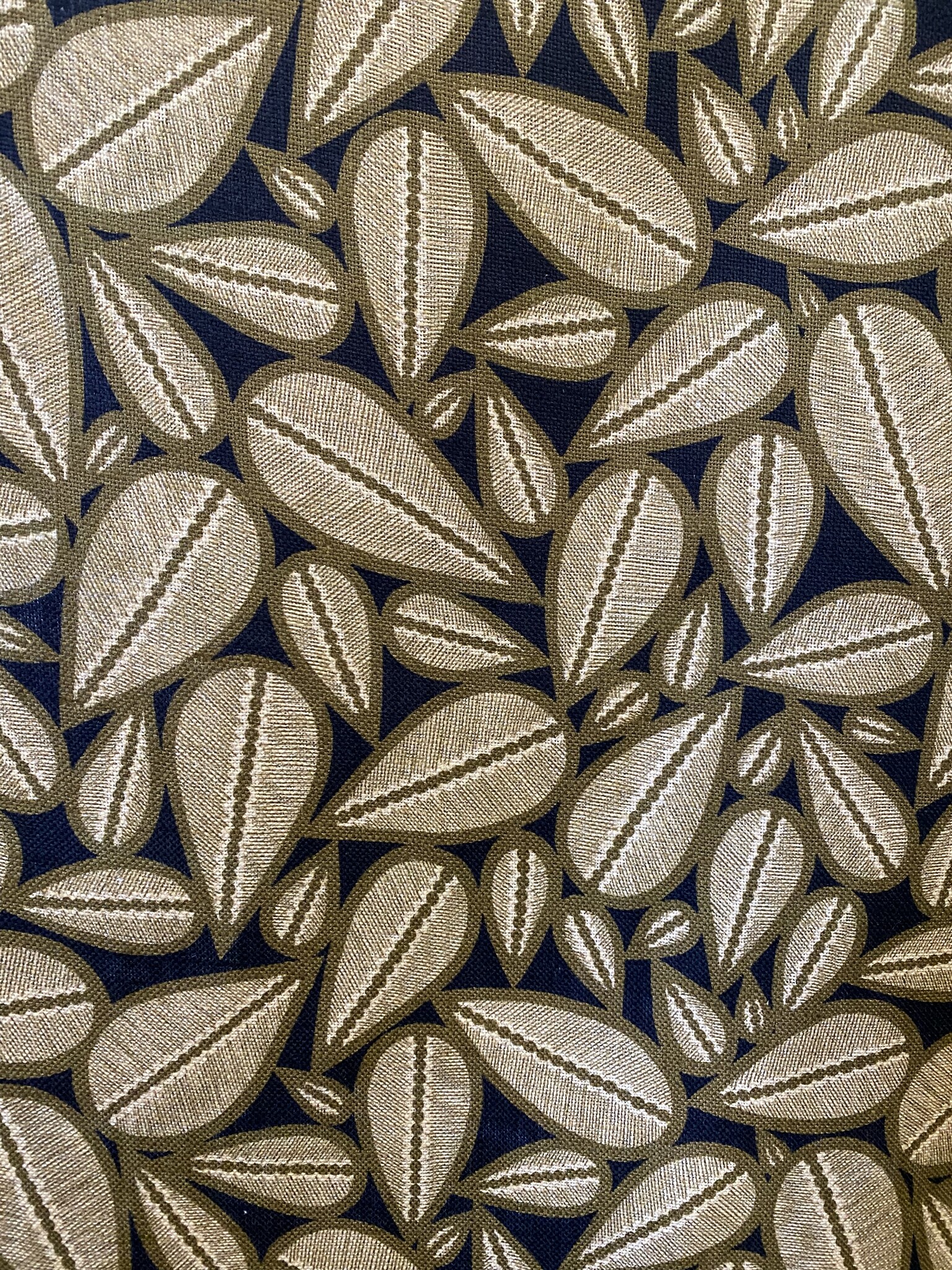 Gold leaf linen fabric - Le Grenier du Lin