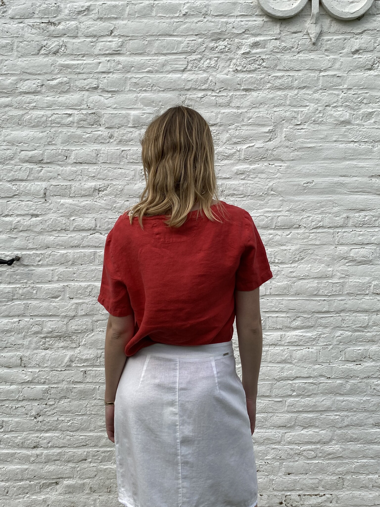 Gebroken witte JANET linnen rok - Le Grenier du Lin