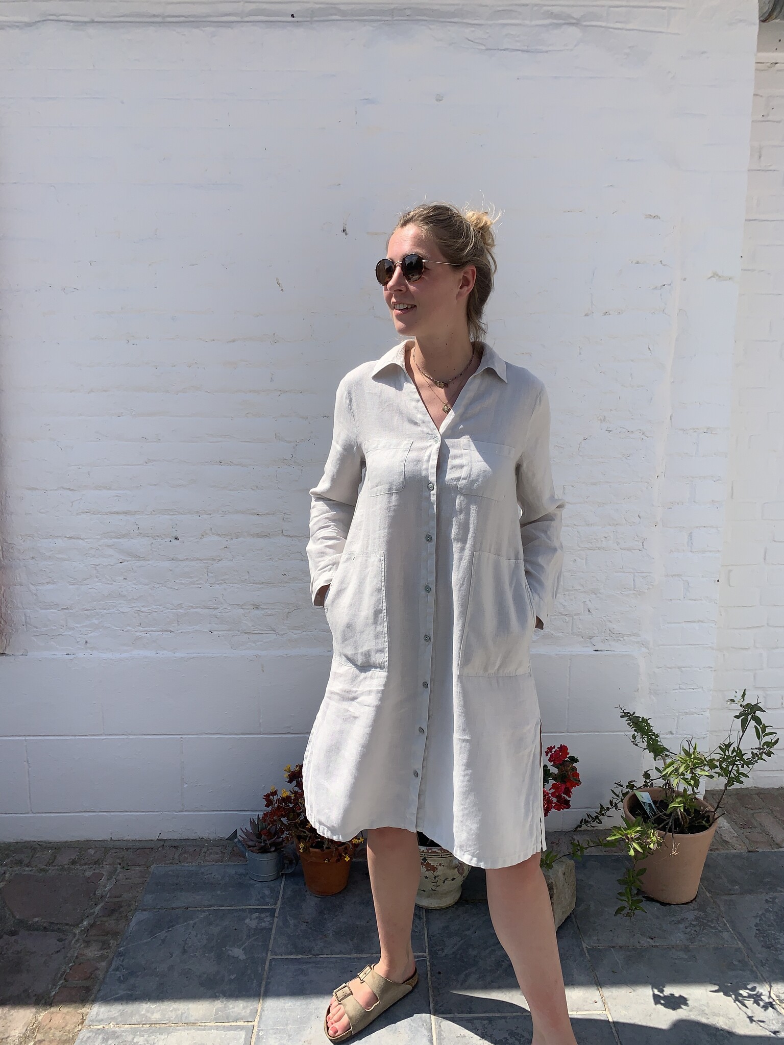 Robe en lin ANAIS craie - Le Grenier du Lin