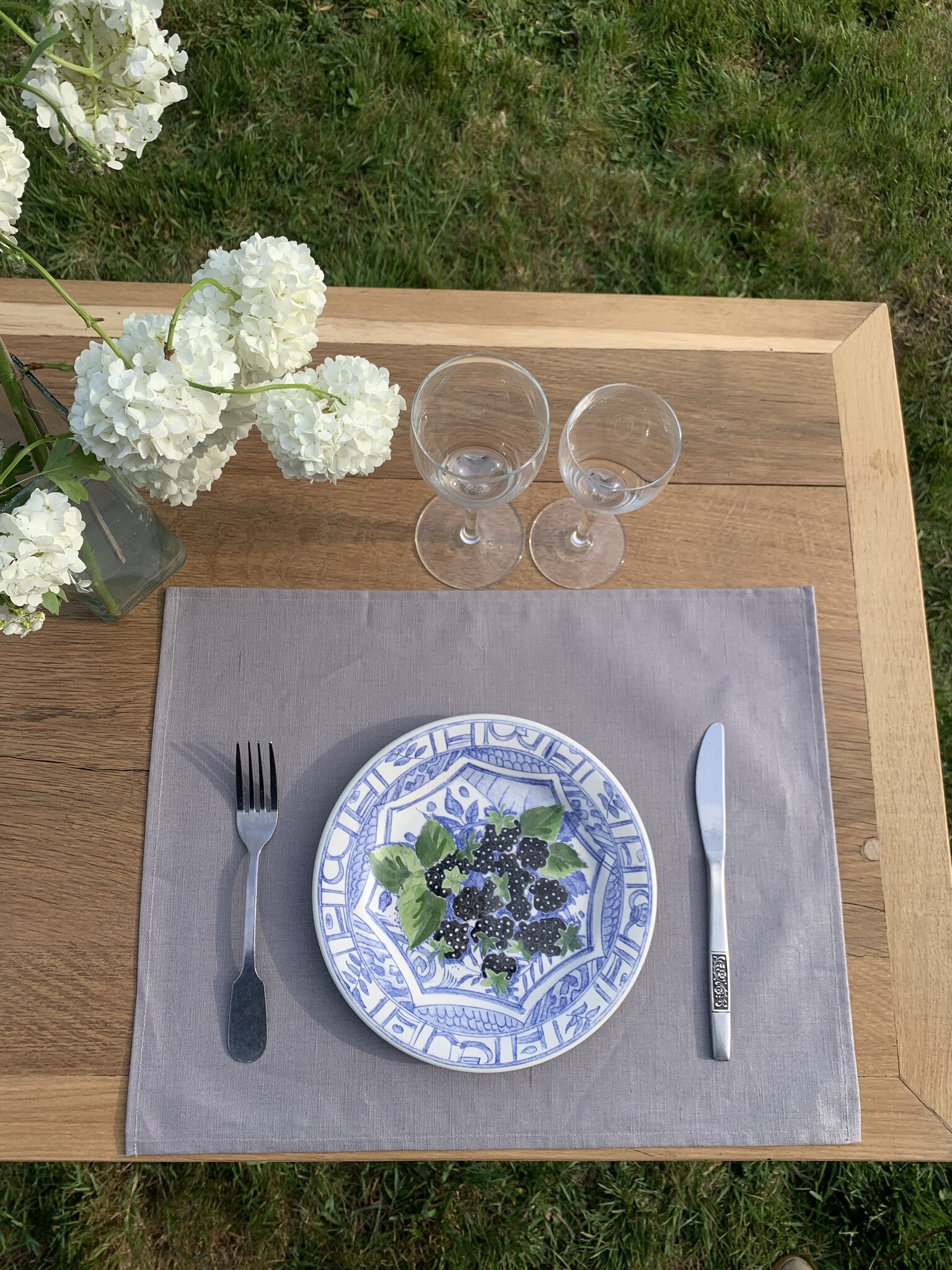 Grey coated linen place mat - Le Grenier du Lin