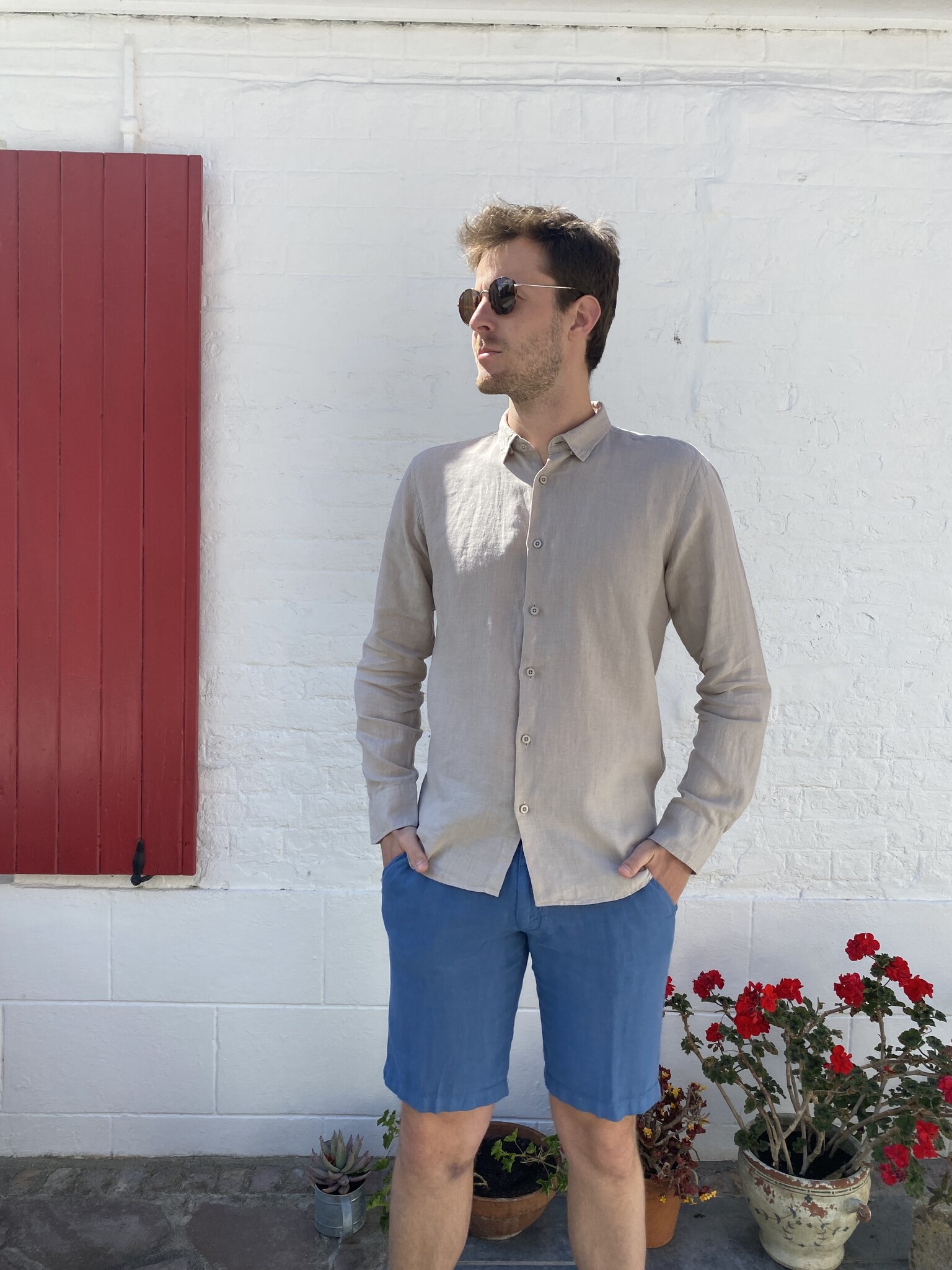 Chemise en lin SLIM naturel - Le Grenier du Lin