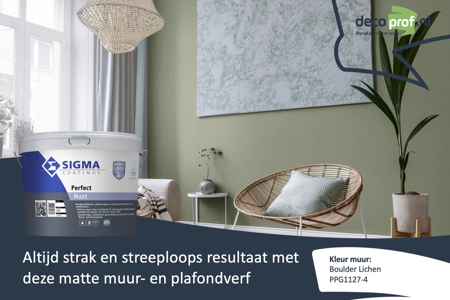 Sigma Perfect Matt in de kleur PPG1127-4 Boulder Lichen - Decoprof.nl
