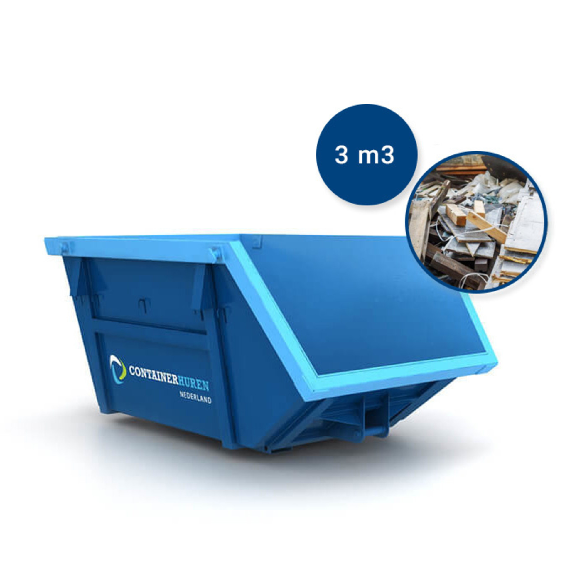 Bouw en sloopafval container 3m3 - Container Huren Nederland