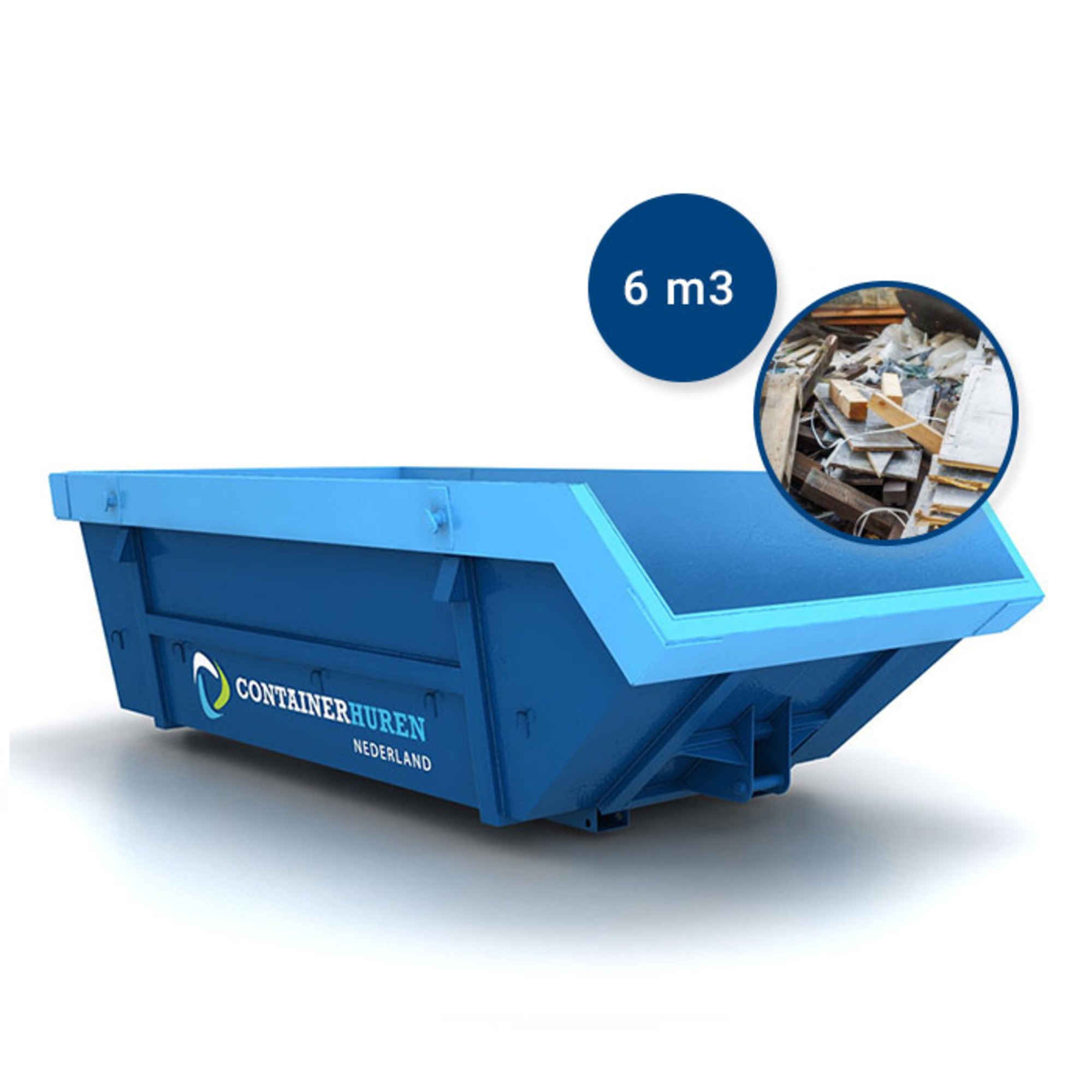 Bouw en sloopafval container 6m3 - Container Huren Nederland