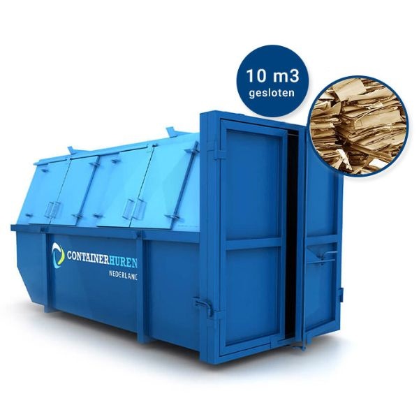 Papier Karton Container 10m3 Gesloten Huren? - Container Huren Nederland