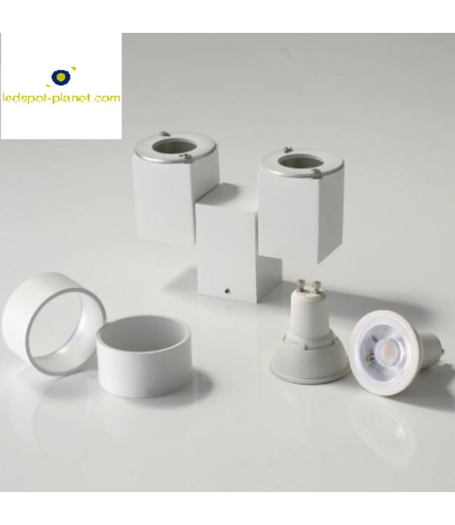 Double spot LED GU10 blanc ou noir orientable 2x5W - Ledspot-planet