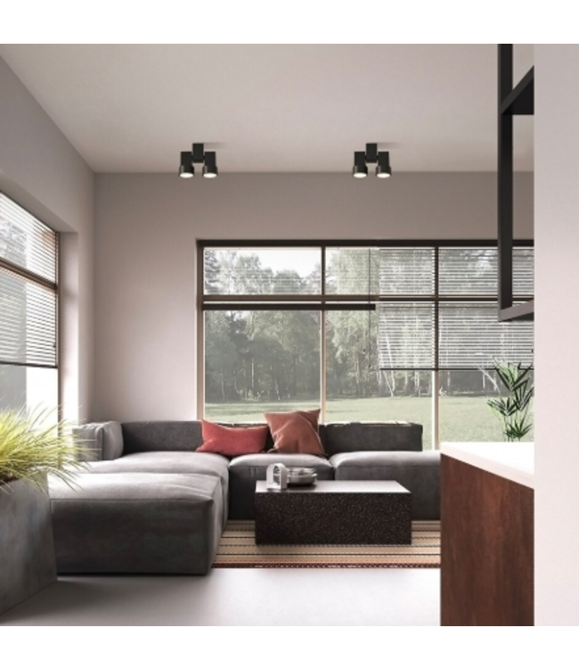 Double spot LED GU10 blanc ou noir orientable 2x5W - Ledspot-planet