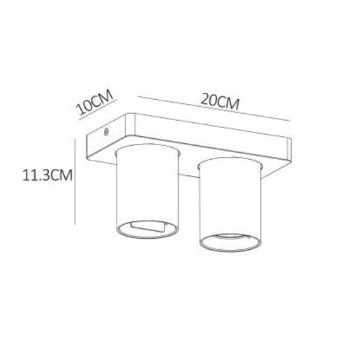 2 spots plafondlamp 2x5W LED dim to warm wit of zwart - Ledspot-planet