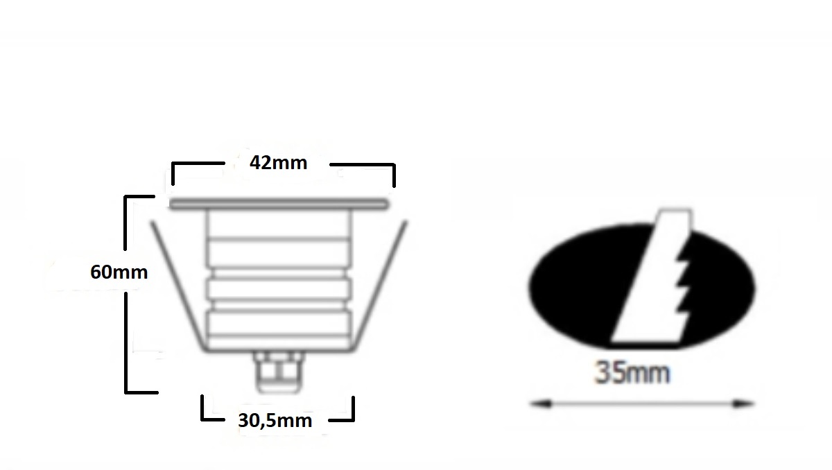 Mini LED spot 230V 3W dimbaar wit zonder trafo IP67 - Ledspot-planet