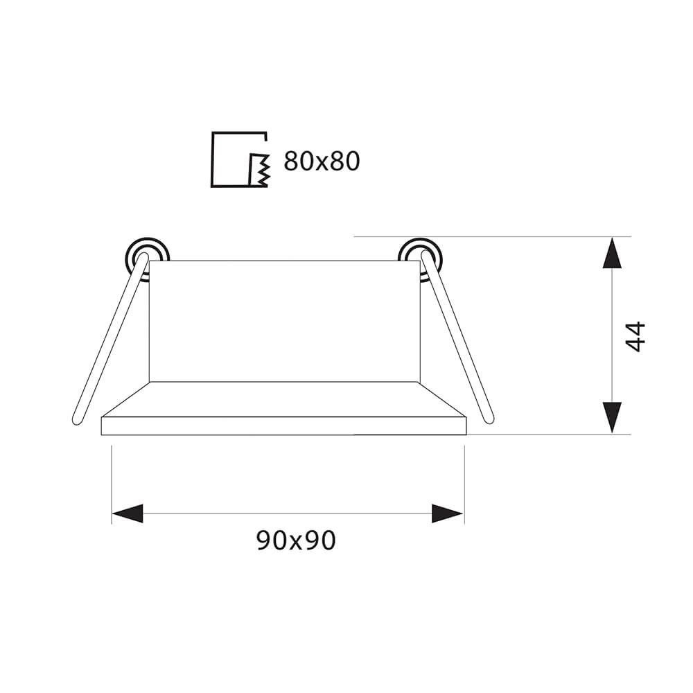 Inbouwspot boorgat 80 mm vierkant GU10 wit - Ledspot-planet