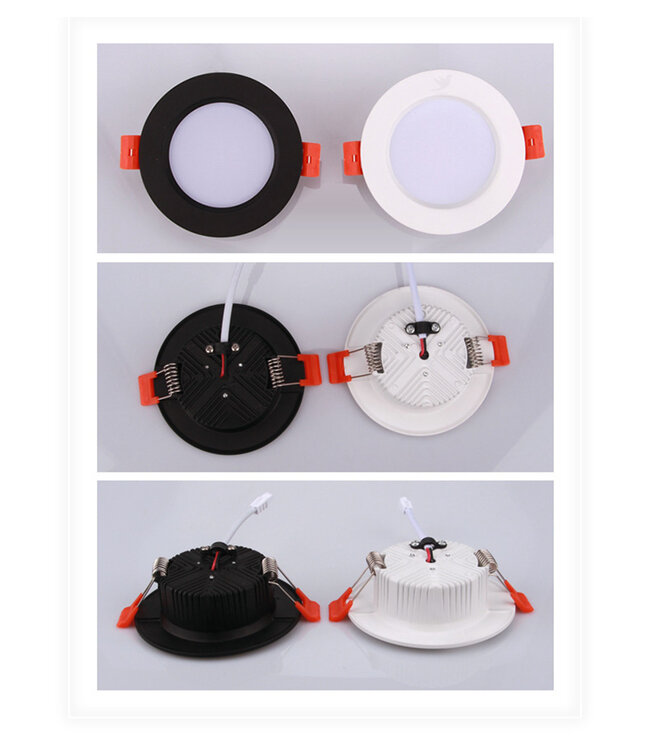 Spot LED 68mm noir extra plat 220V dimmable scie 50mm - Ledspot-planet