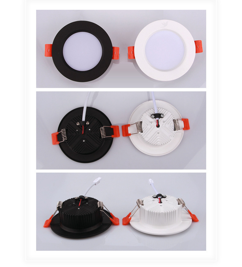 Inbouwspot boorgat 50mm zwart LED 5W lage inbouwdiepte 220V dimbaar ...