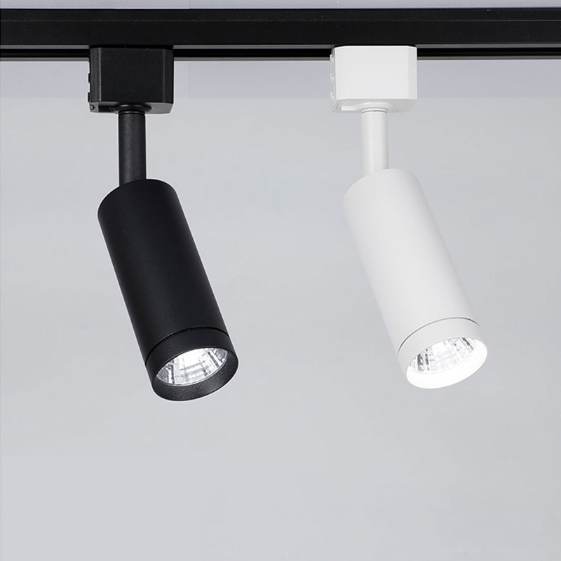 Mini spot led sur rail 7W dimmable blanc ou noir 1 phase ou 3 phases ...