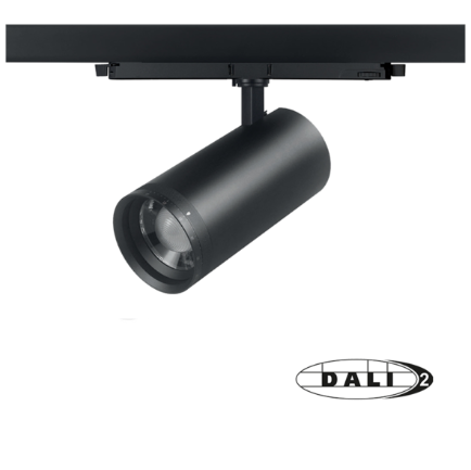 Spot LED rail triphasé Dali magasin TCC 30W 15-55° blanc ou noir ...