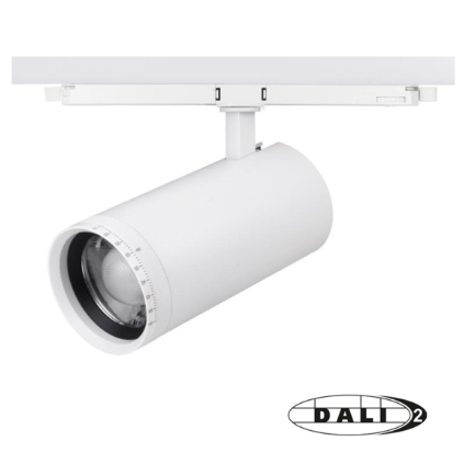 Spot LED rail triphasé Dali magasin TCC 30W 15-55° blanc ou noir ...