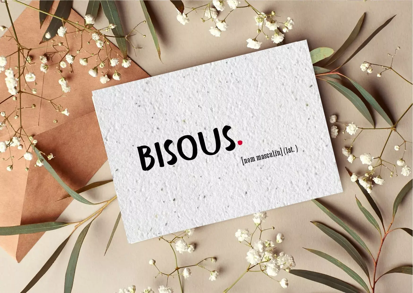 CARTE POSTALE À PLANTER #6 BISOUS - MOM POP