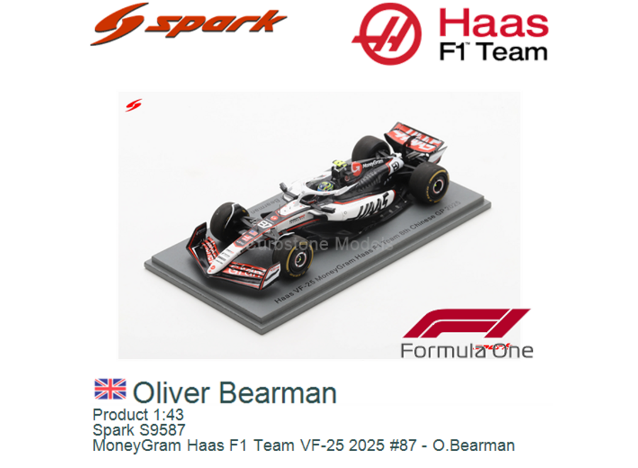 Oilver Bearman Chinese GP 2025 - Spark 1:43 - The Racing Store