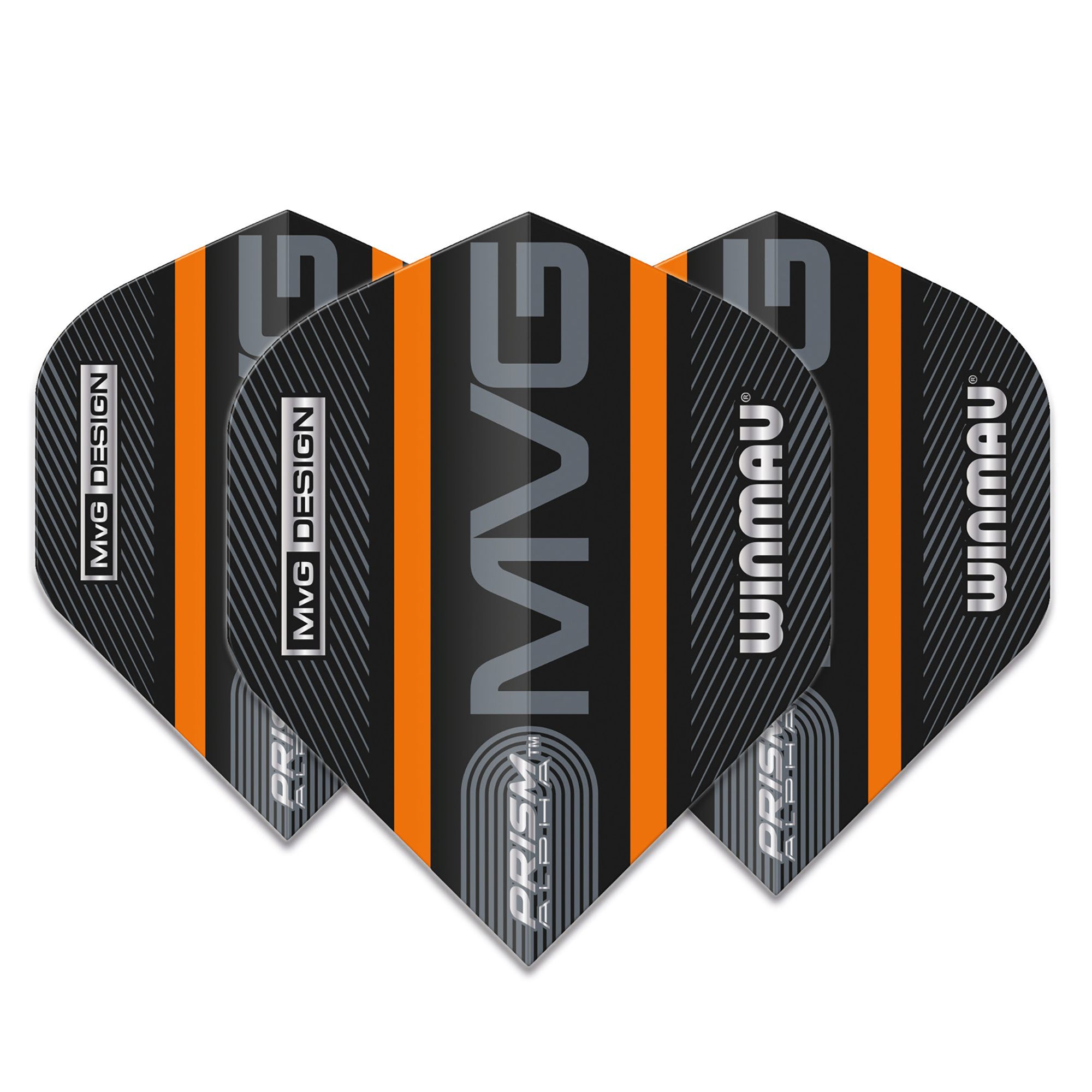 Letky Winmau Prism Alpha Black MVG Orange - Dartshopper.cz