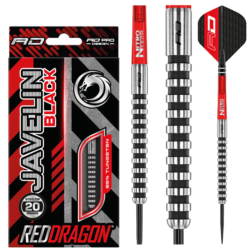 Red Dragon Javelin Black 85% - Šipky Steel - Dartshopper.cz