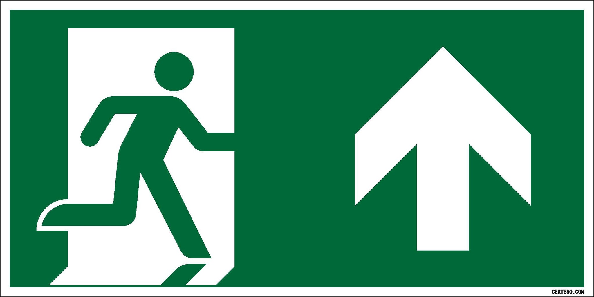 Goedkoop pictogram nooduitgang rechtdoor ISO 7010 - Picto Promo - Picto ...