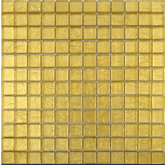 Metallic Gold Glass Mosaic Tile 30cm X 30cm Luxury Tiles
