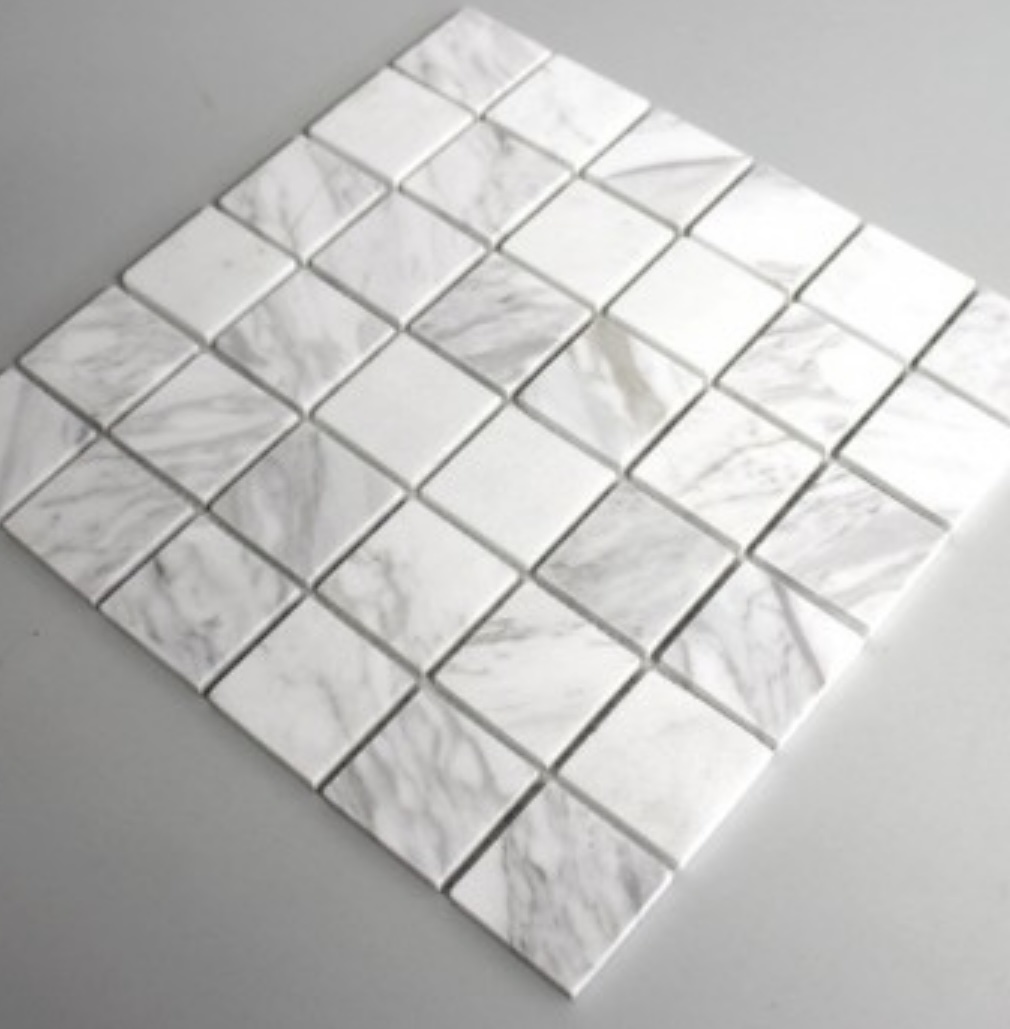 Marble Carrara Polished Mosaic Tile 305x305mm - Luxury Tiles