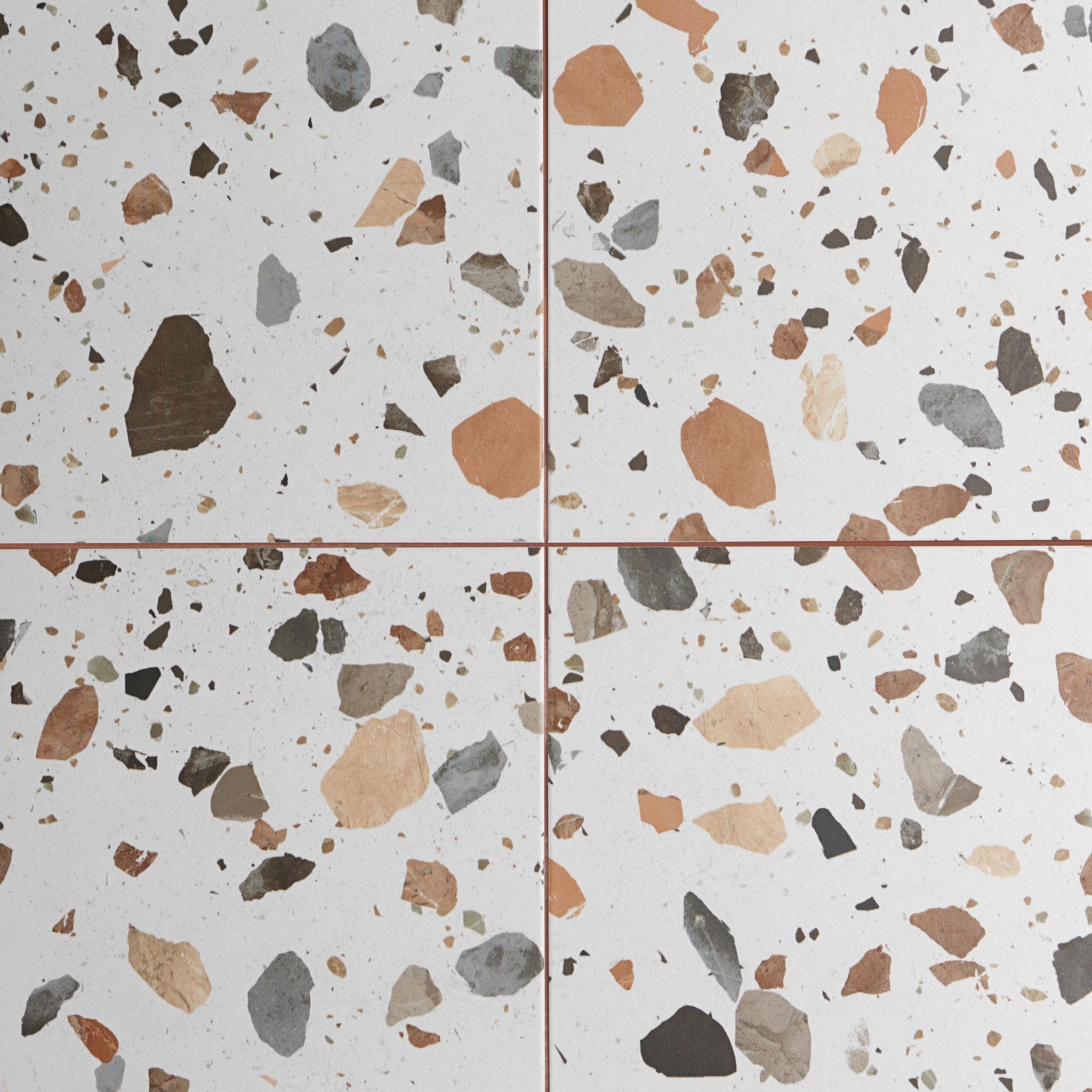 Alyona Earth Terrazo Ceramic Tiles 450x450mm - Luxury Tiles