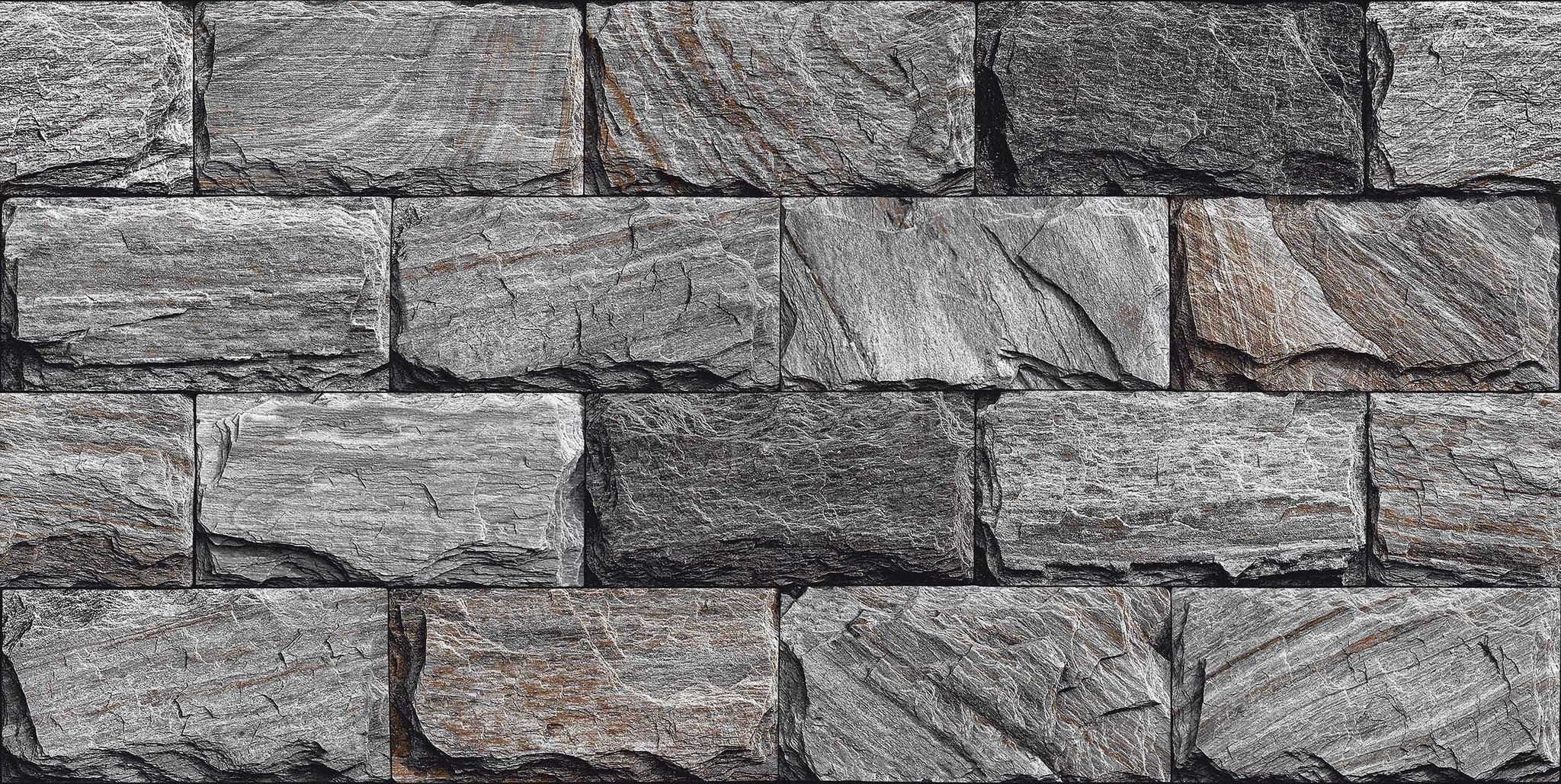 Rustic Grey Brick Stone Split Face Wall Tile 300x600mm - Luxury Tiles