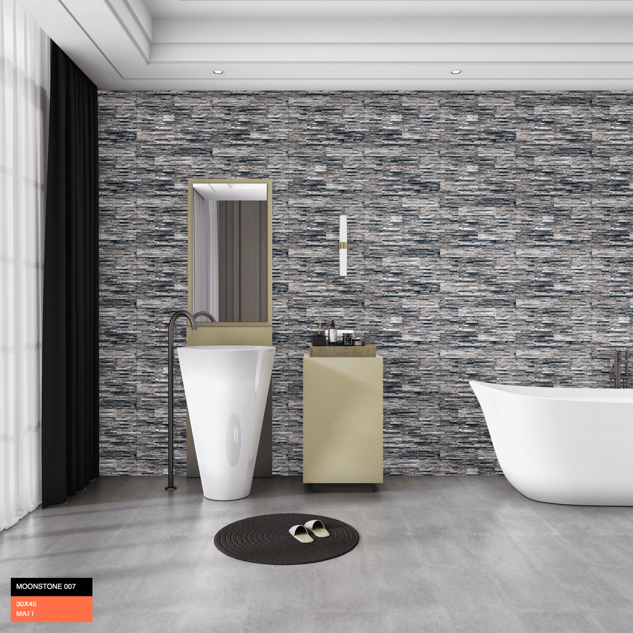 Moon Stone Split Face Wall Tile 300x450mm - Luxury Tiles