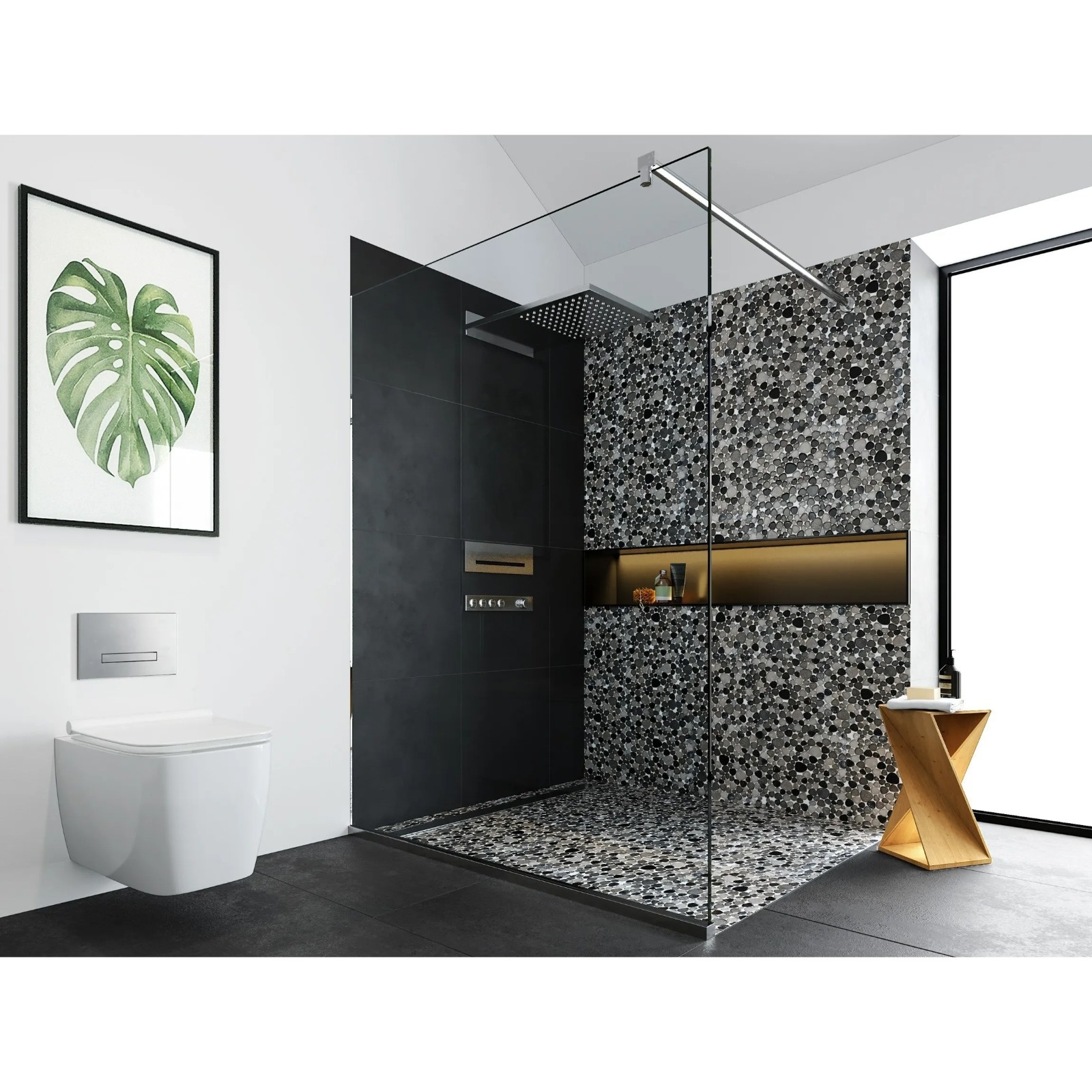 Riverbed Pebble Glass Mosaic Tile 300x300mm - Luxury Tiles