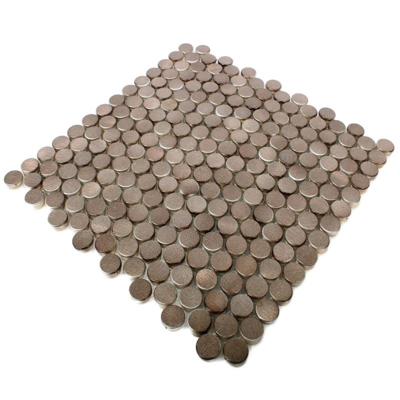 Mosaic Tiles Aluminium Metal Phantom Button Bronze - Luxury Tiles