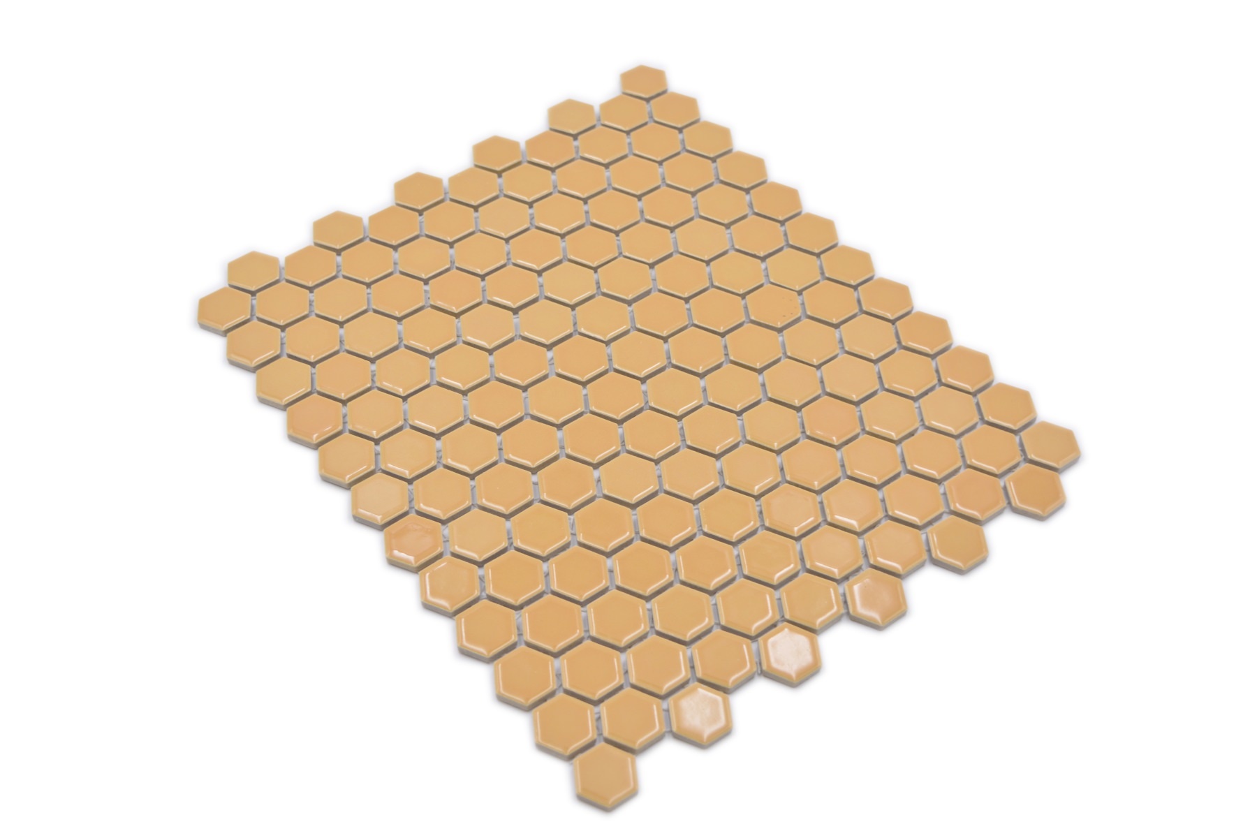Yellow Mustard Gloss Hexagon Mosaic Tile - Luxury Tiles