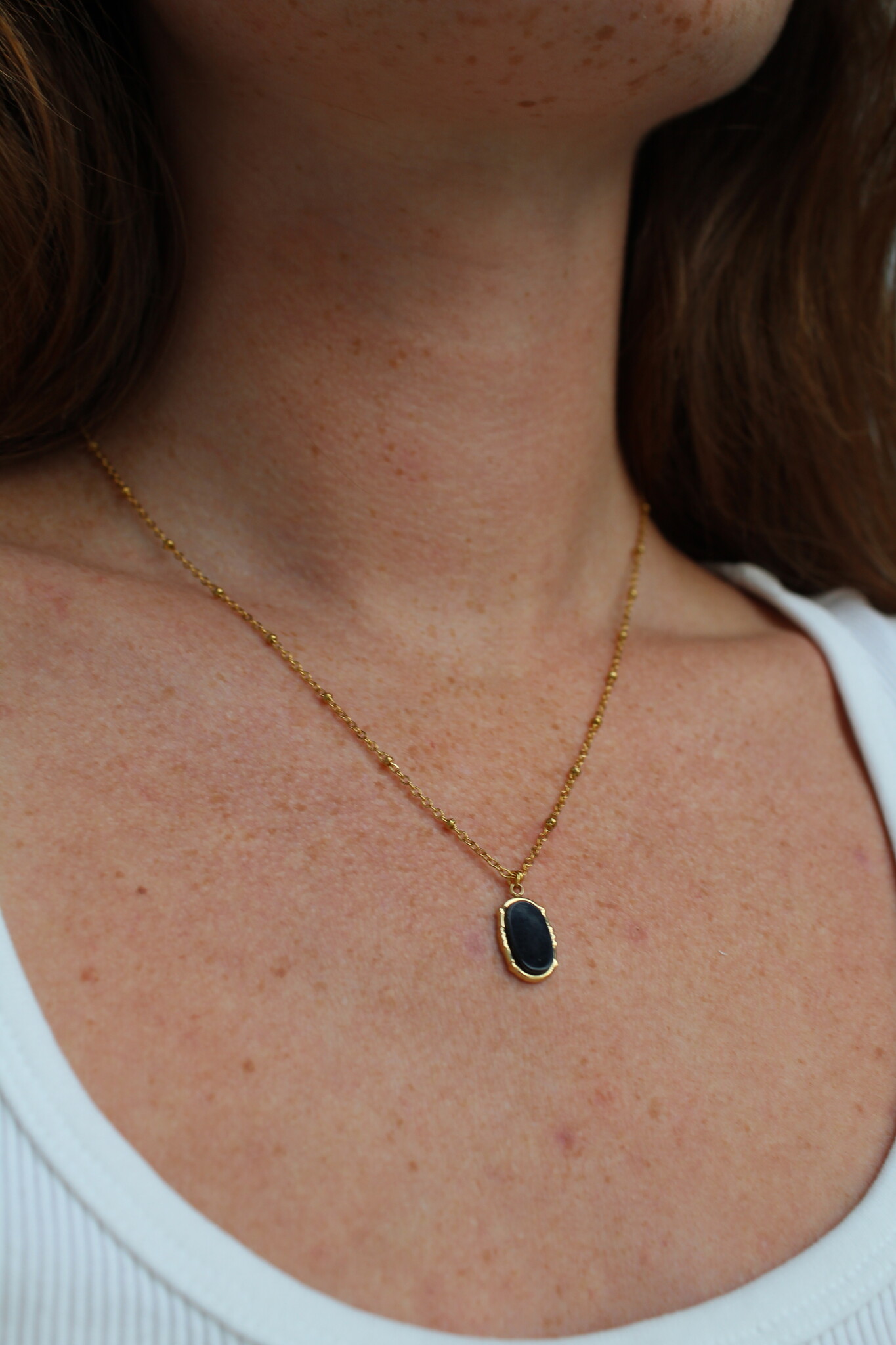 'Evelyn' Collar negro - Acero inoxidable