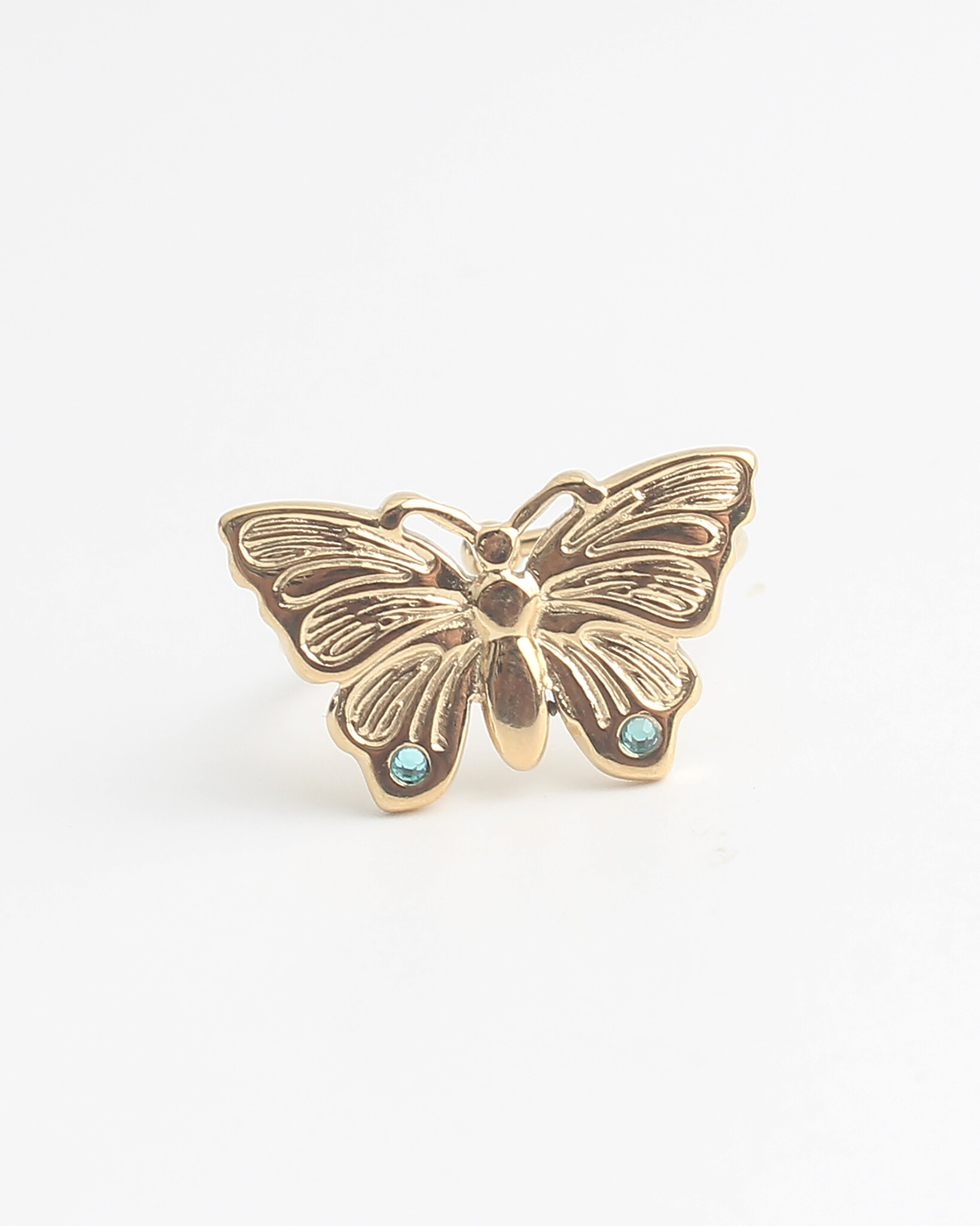 'Butterfly' Anillo Oro - Acero inoxidable