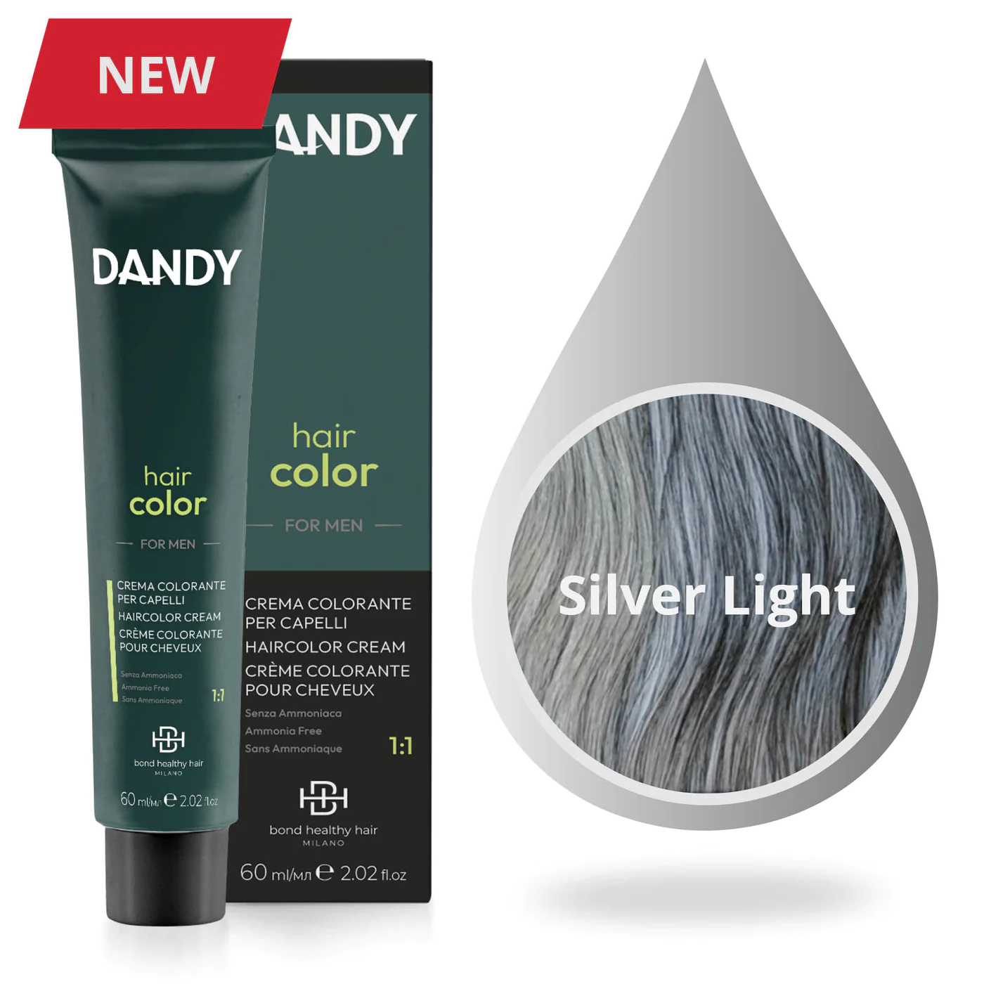 DANDY - HAIR COLOR 0.18 (LICHT ZILVER) - 60ml nu bestellen? - Barbierzaak