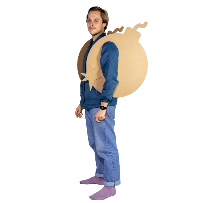 Cardboard bomb dressed costume - KarTent webshop