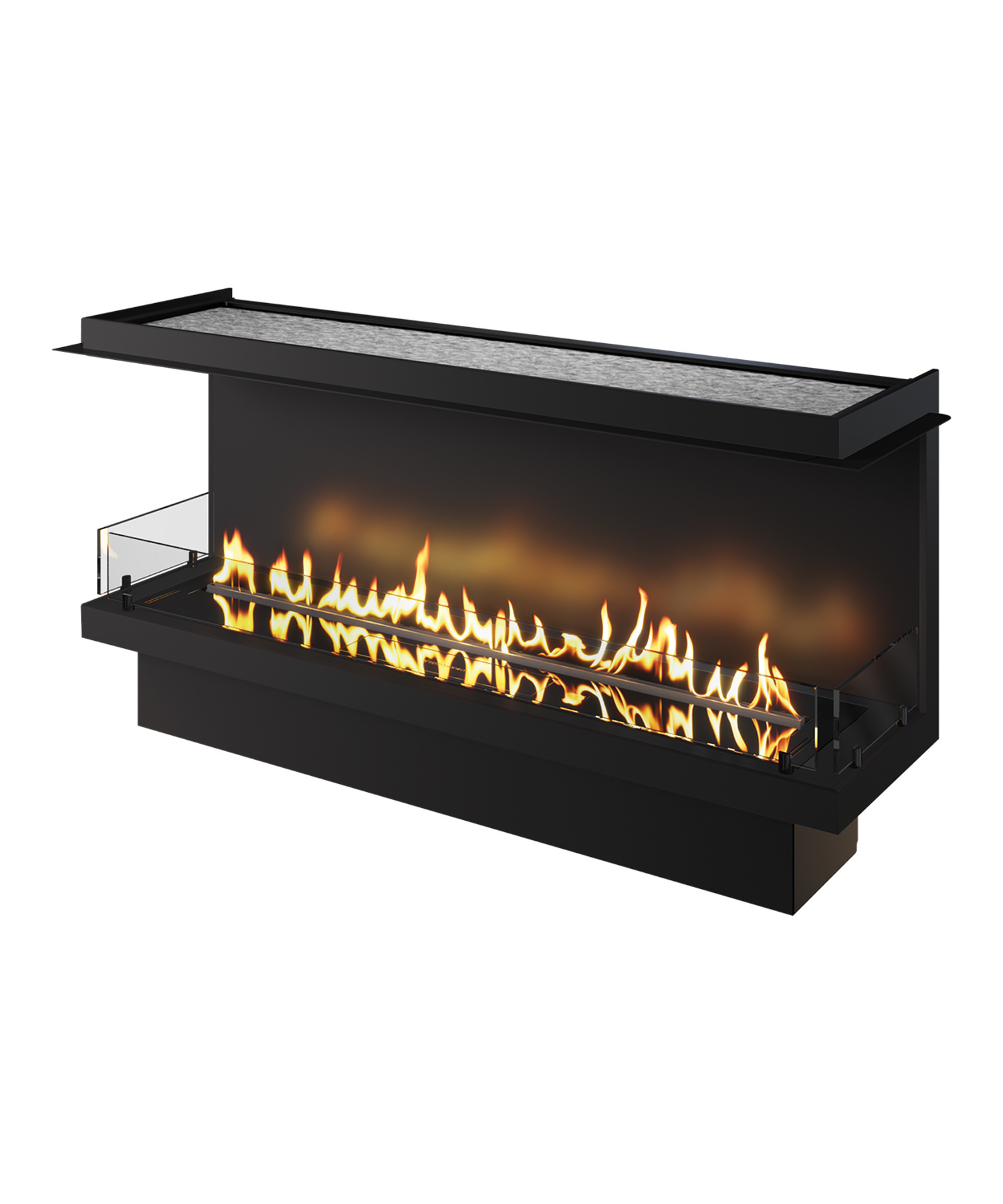 Neverdark Firetec Thermobox Driezijdig - Haardcenter.nl