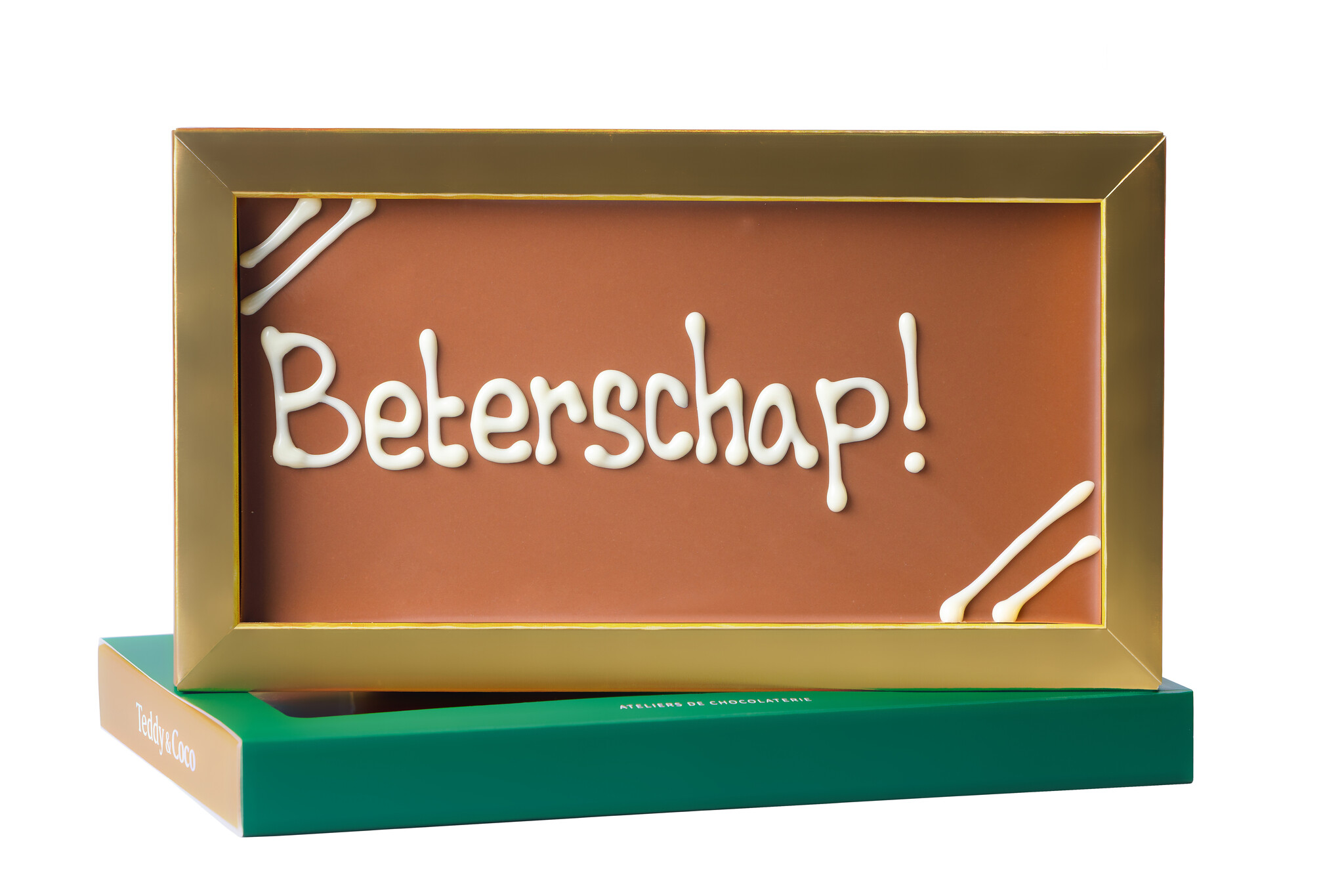 Chocoladereep met tekst: Beterschap - Teddy & Coco