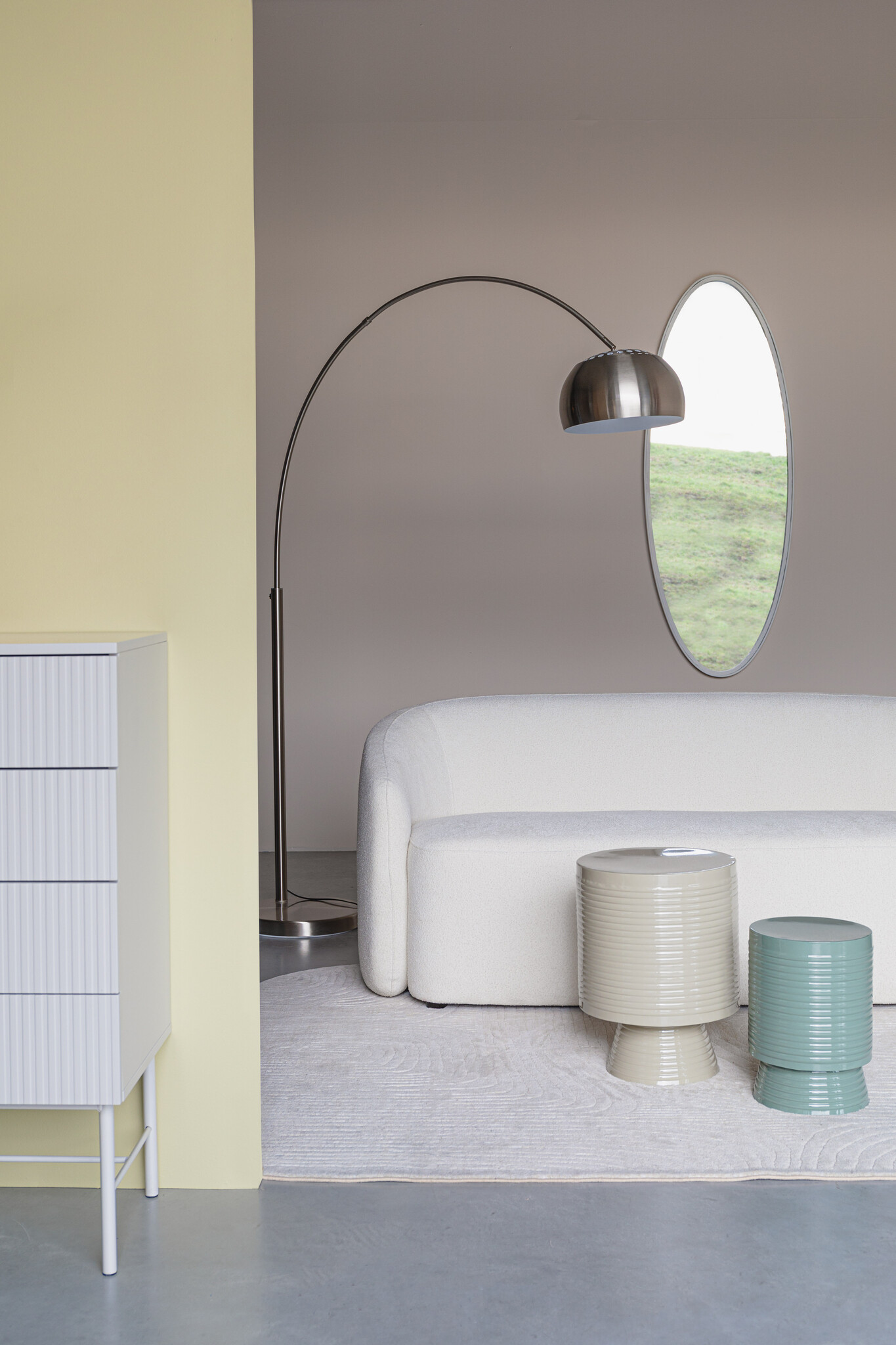 Sofa Len - White - Umber & Smoke