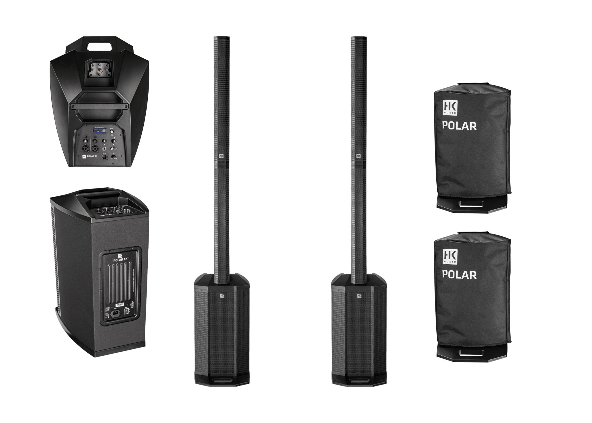 HK audio 2x SHL POLAR12 set Sub 12 inch + satelite speaker set mono ...