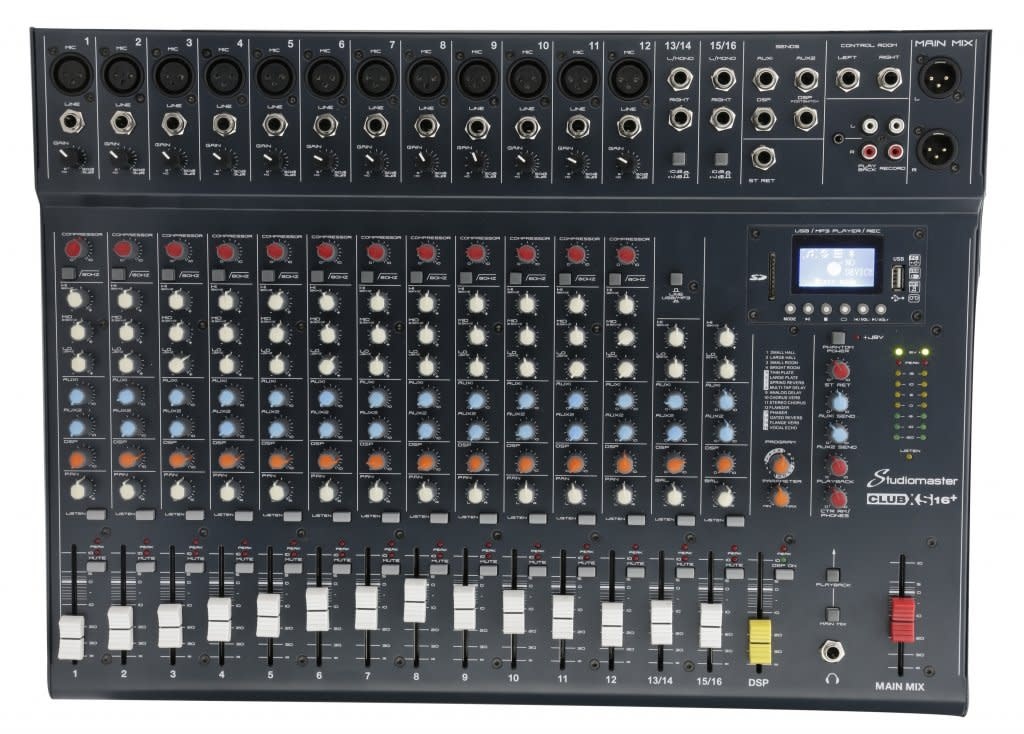 Studiomaster Club XS 16+ compacte mengtafel, 12 kanalen, 16 ingangen ...