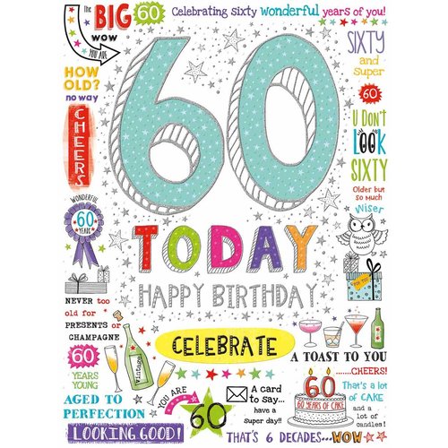 XL kaart - 60 today - Snelwenskaart.nl