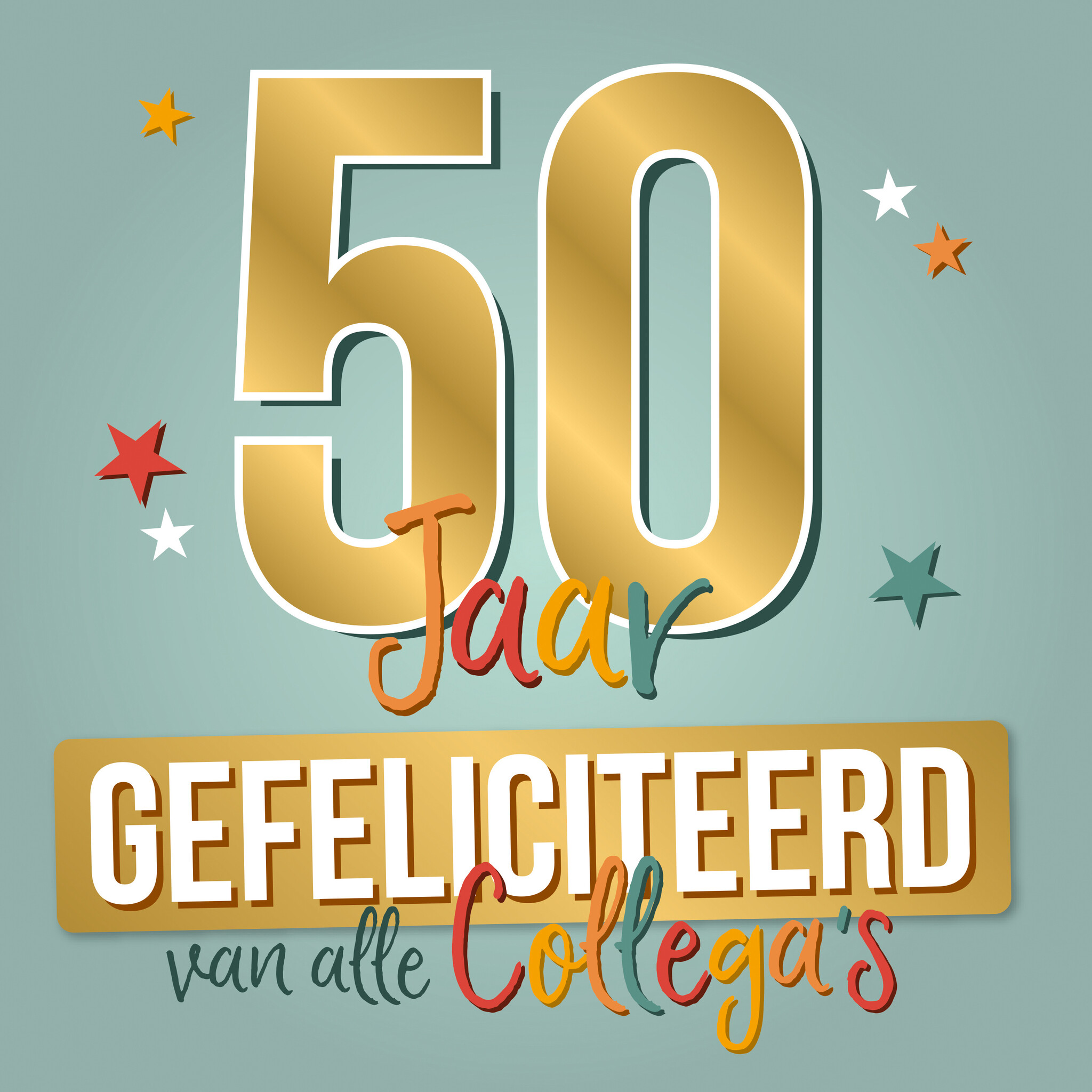 XL kaart - 50 Jaar gefeliciteerd - Snelwenskaart.nl