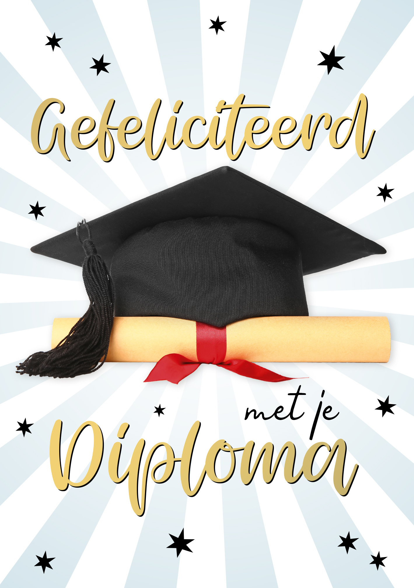 Gefeliciteerd met je diploma Geslaagd kaart - Snelwenskaart.nl