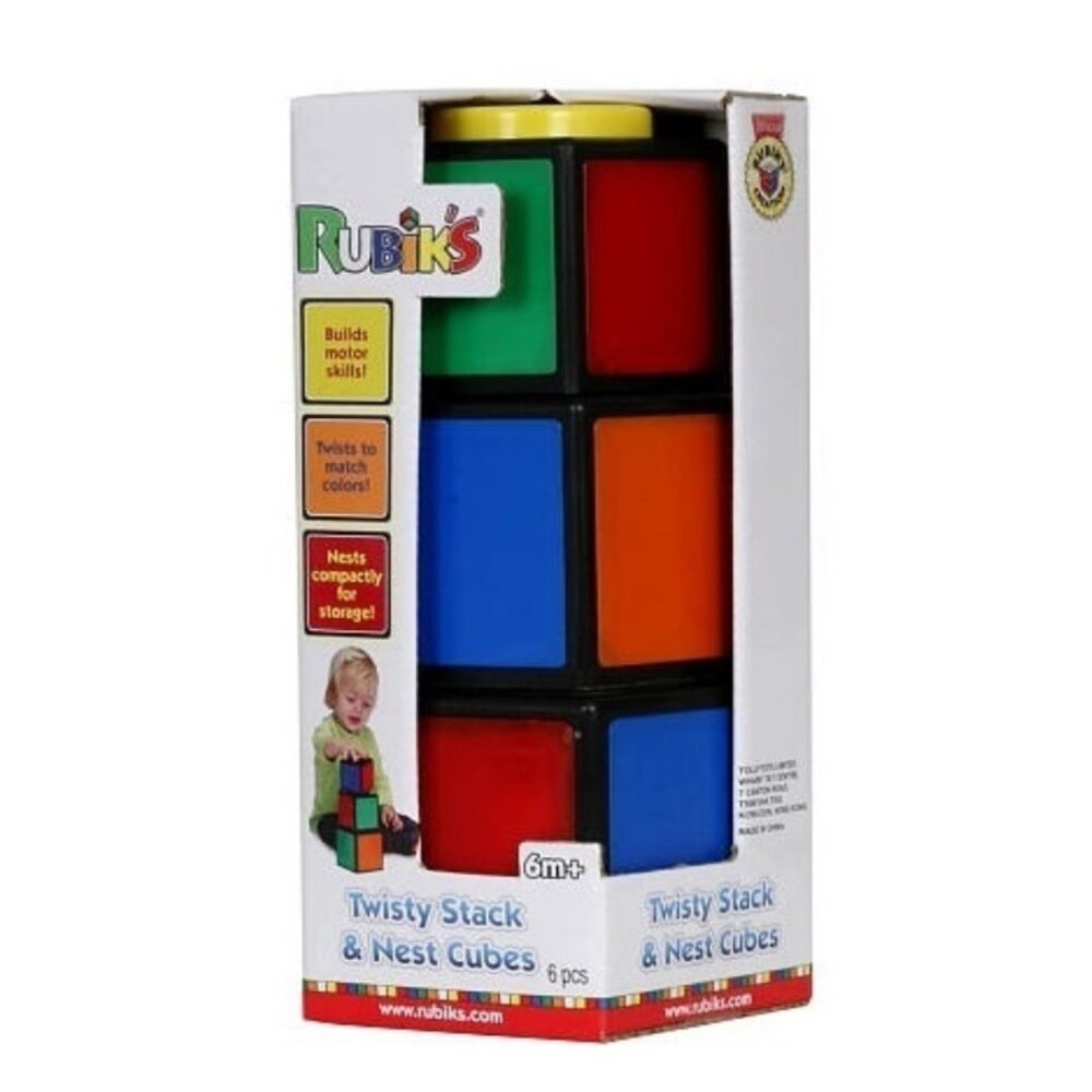 Rubik's Twisty stack & nest cubes - Stapelbare bouwblokken 6 delig ...