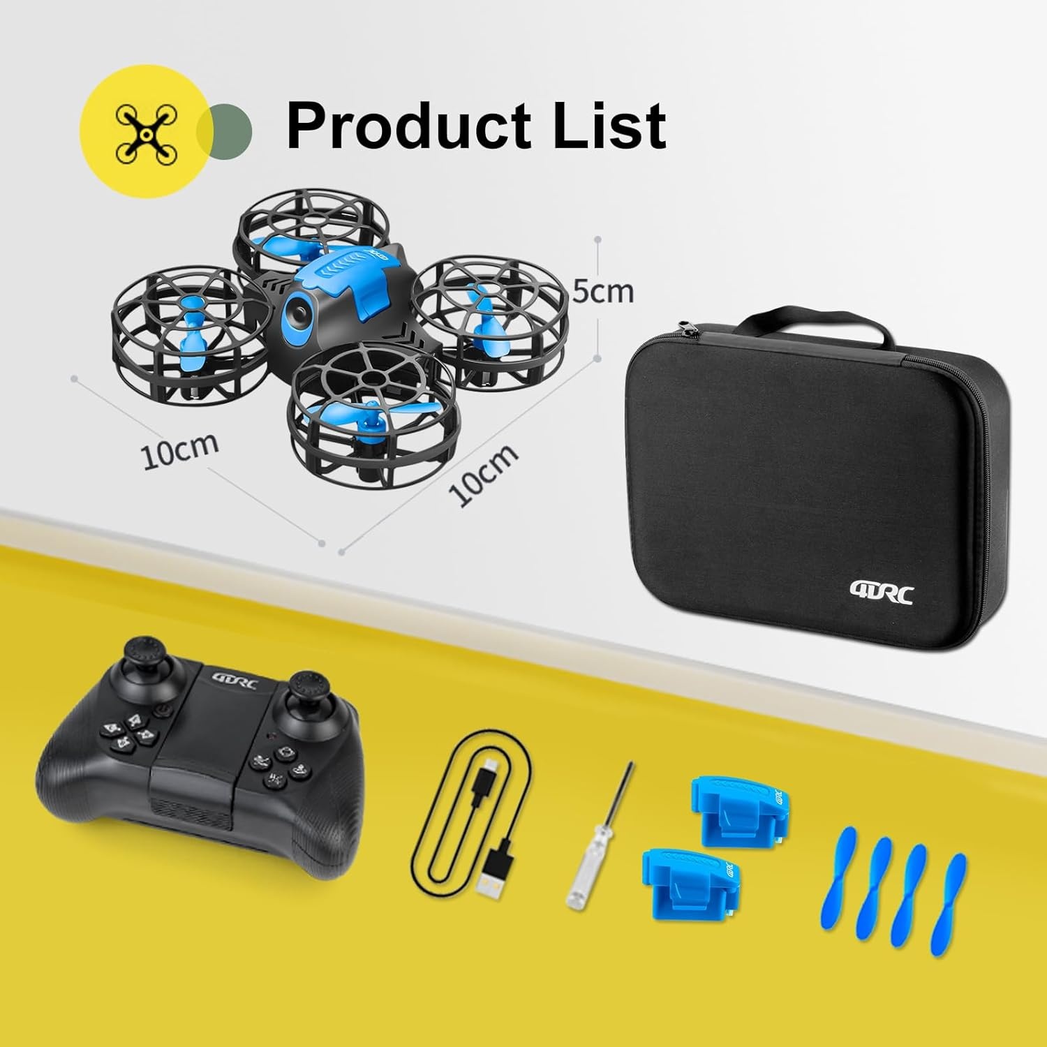 4DRC V18 mini drone met propeller kooi - Quadcopter-shop