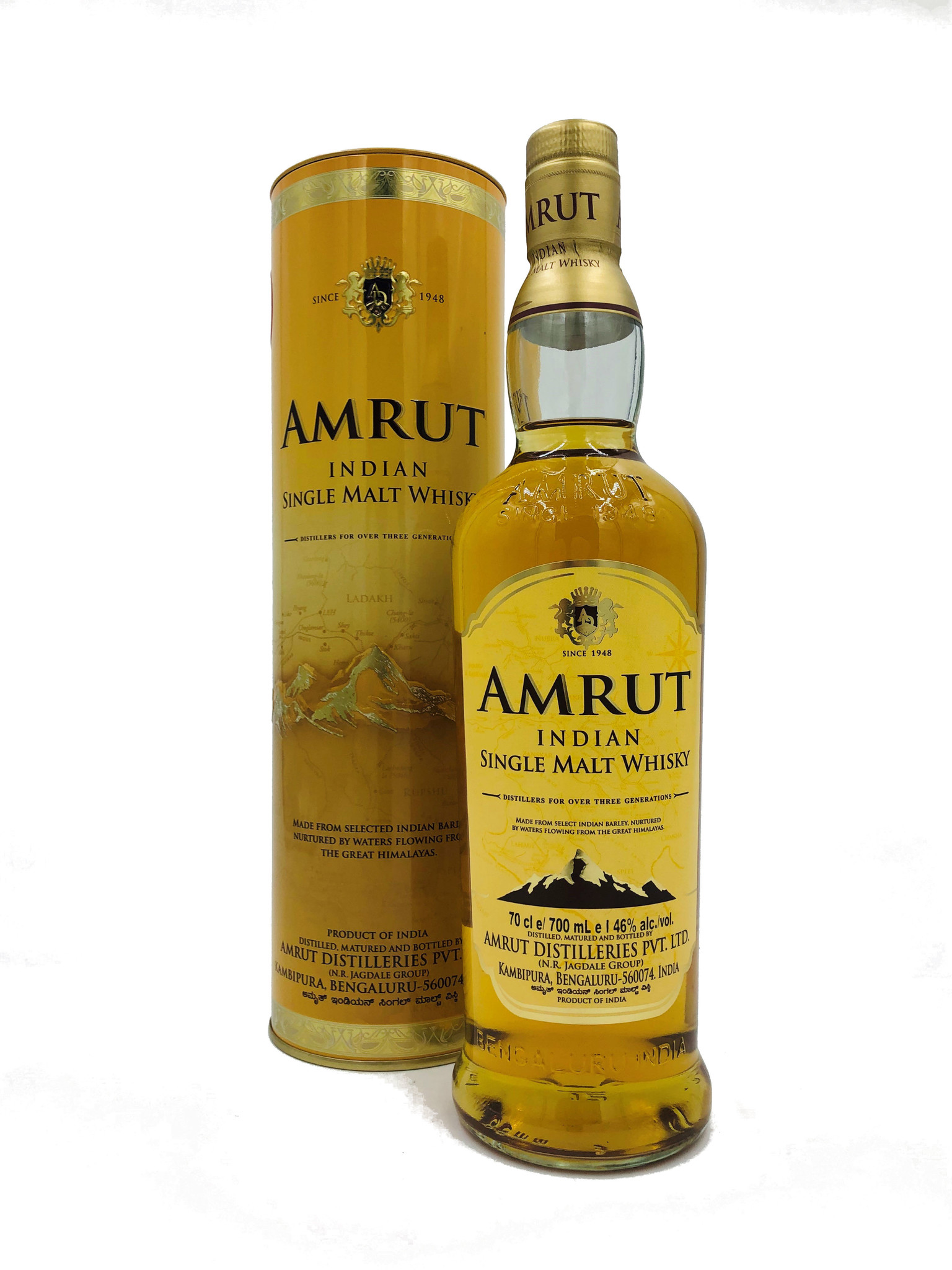 AMRUT SINGLE MALT 070 46% - VAN WEES sinds 1921