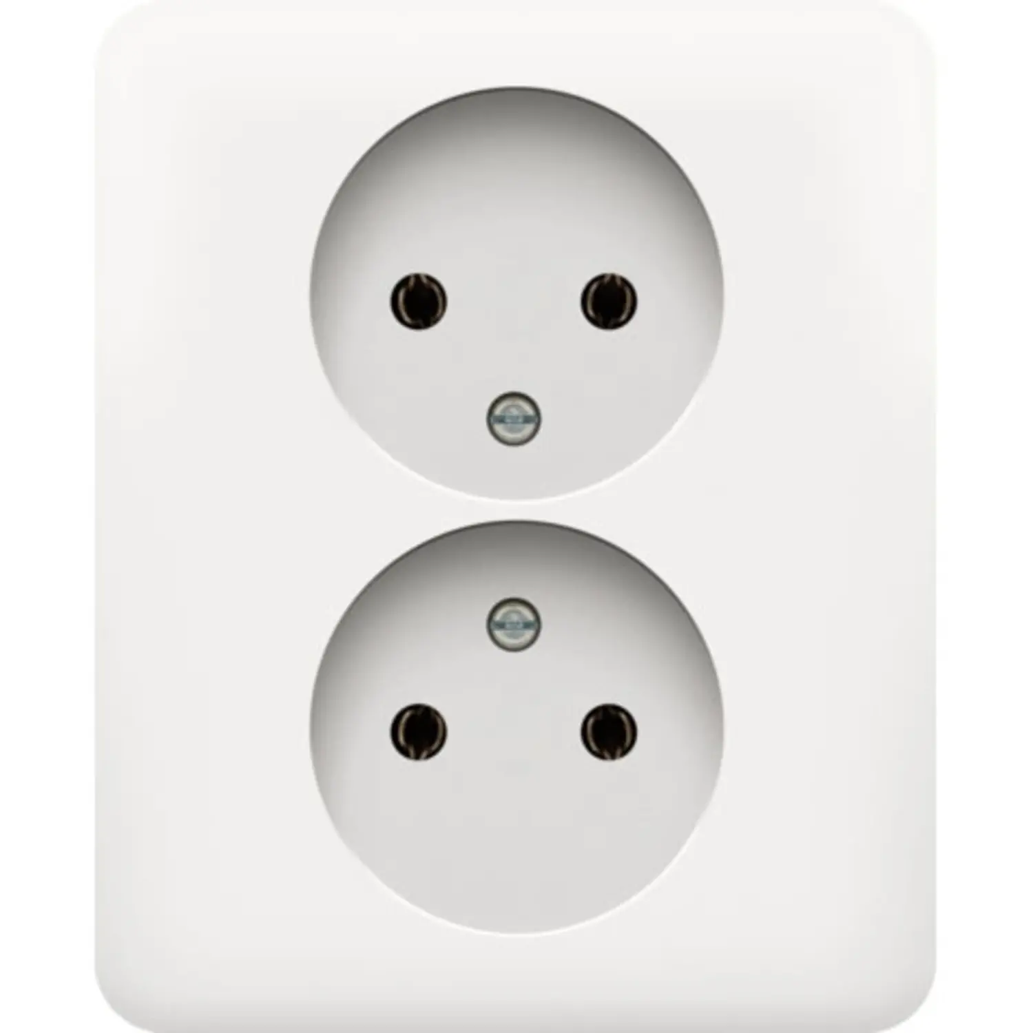 Niko wandcontactdoos 2-voudig zonder randaarde voor enkele inbouwdoos ...