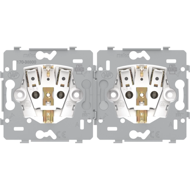 Niko wandcontactdoos 2-voudig met randaarde Safety+ voorbedraad voor ...